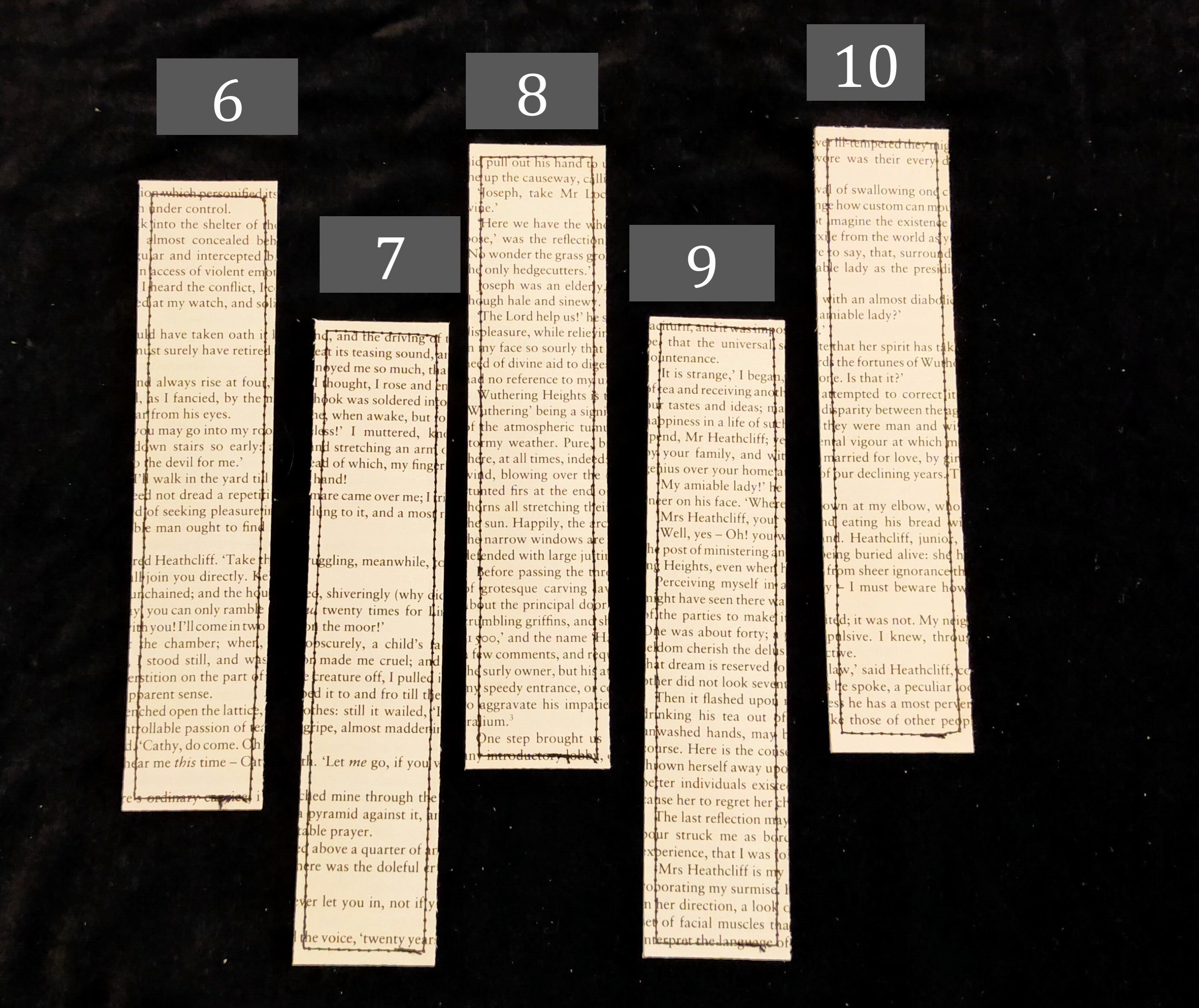 Wuthering Heights Emily Brontë Bookmark Made From Preloved - Etsy