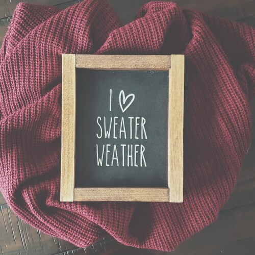 Sweater Weather Sign Fall Tray Decor Small Wood Farmhouse | Etsy