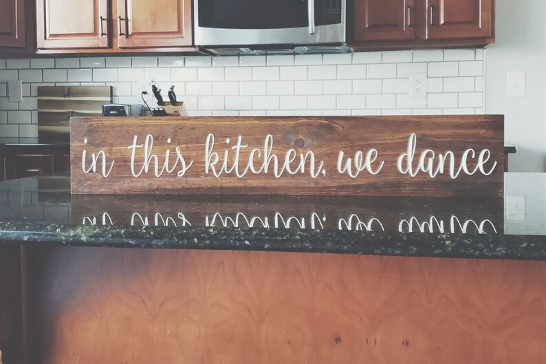 In This Kitchen We Dance Sign Fun Sign Dance Sign Wood - Etsy