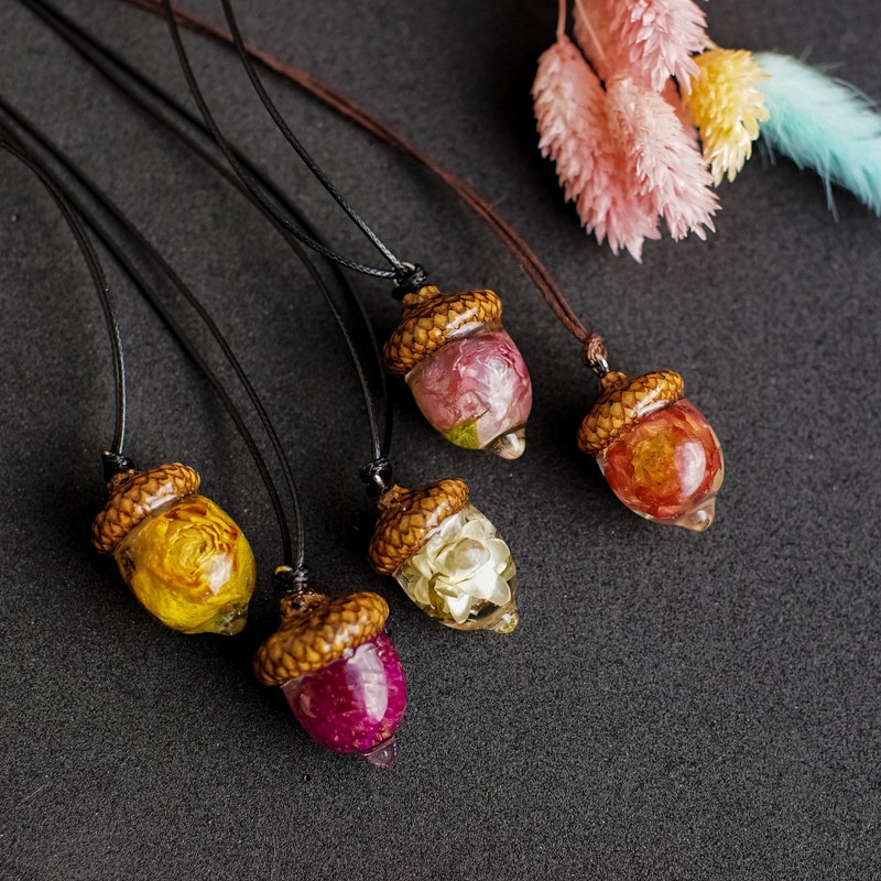 Resin Acorn Necklace - Etsy