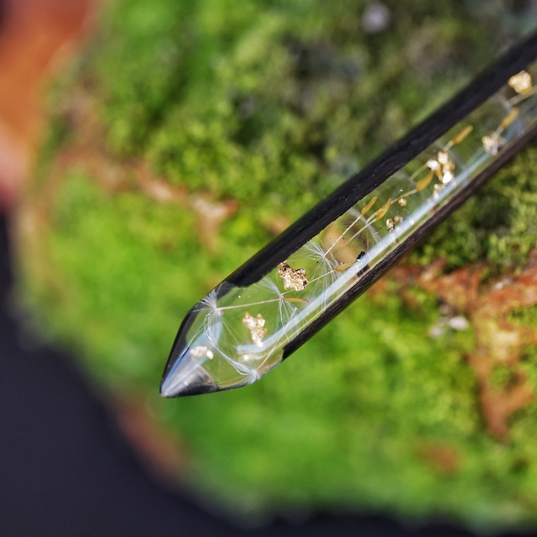 Black Wood Hair Stick, Personalized Hair Fork, Custom Resin Hair Stick ...