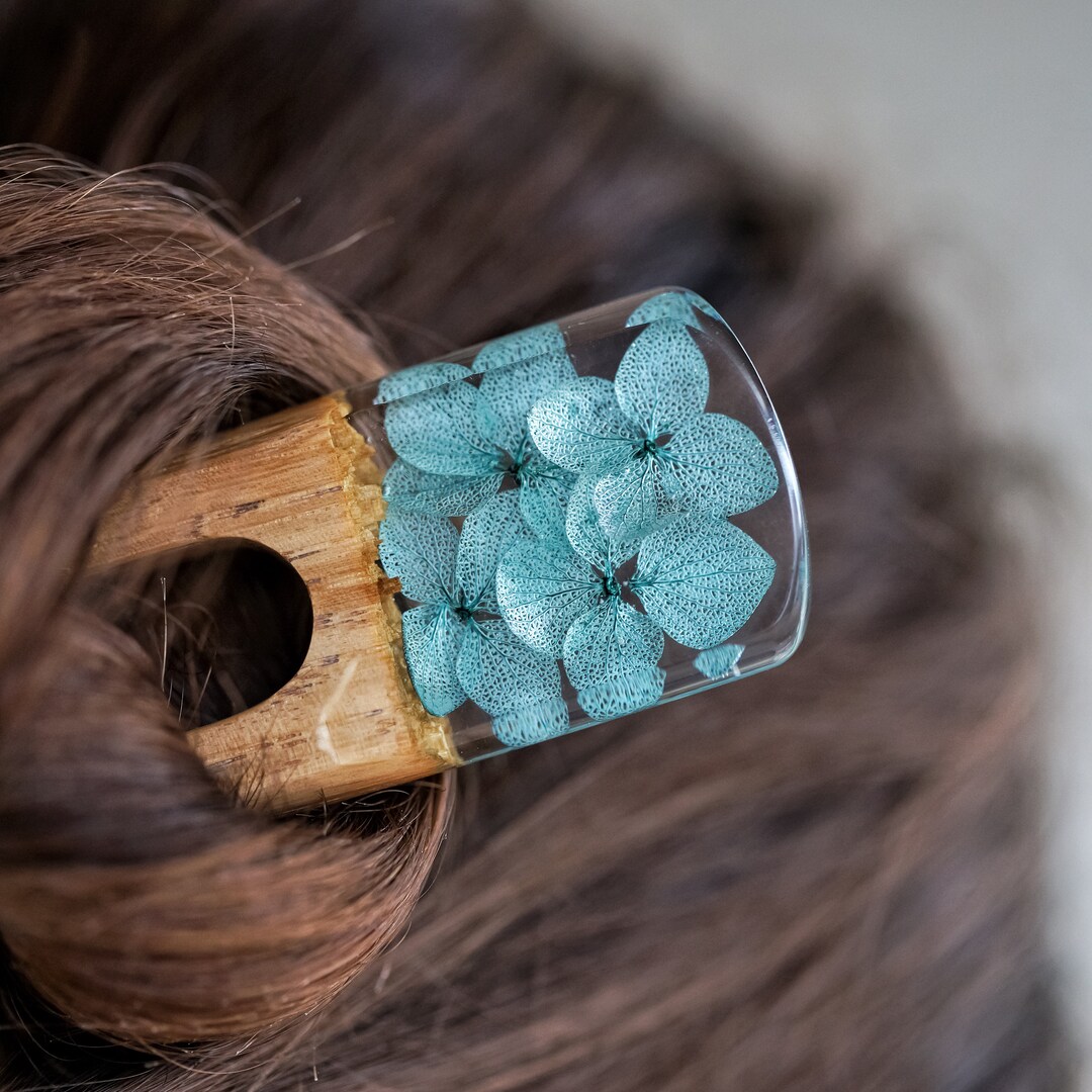 Personolized Magic Blue Hair Fork, Wooden Hair Stick, Accessories for ...