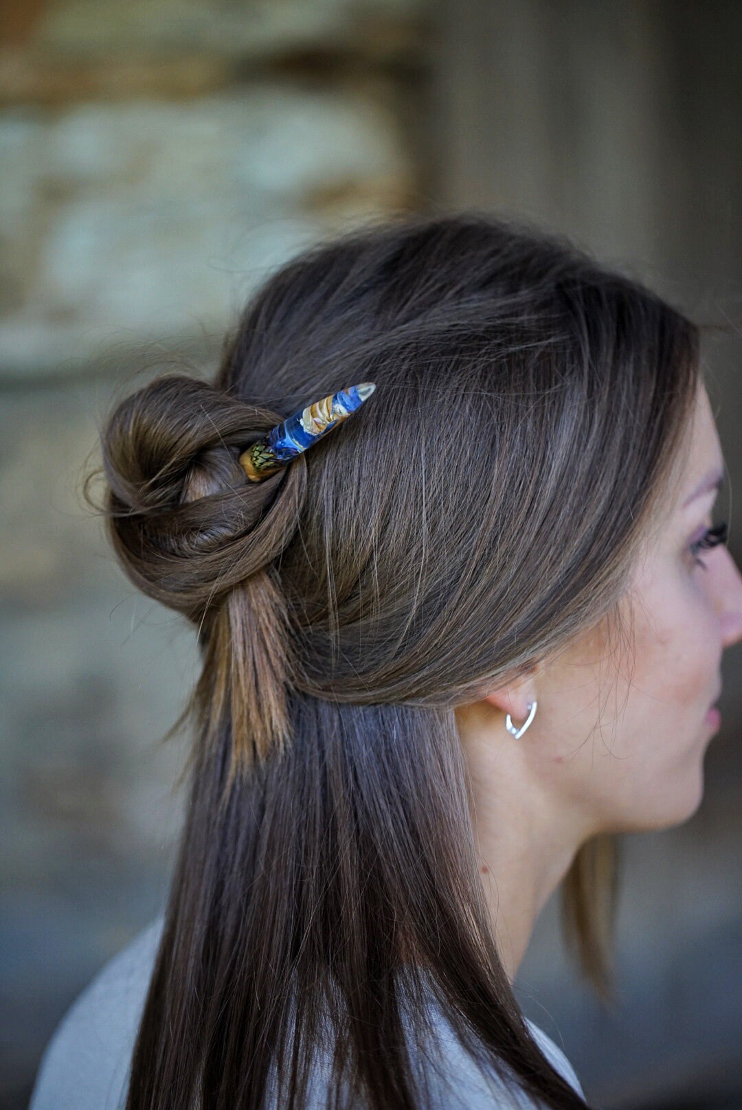 Personalized Wood Resin Hair Stick, Wooden Hair Pin for Women ...