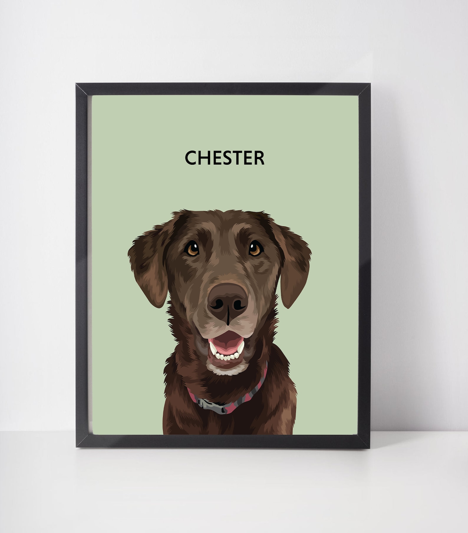 Custom Pet Portrait Framed Dog Portrait Digital Dog Art Pet Commission ...