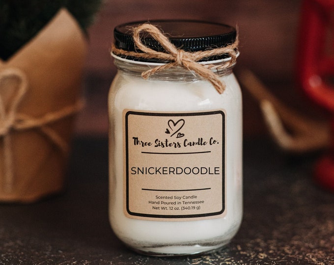 Snickerdoodle Soy Candle: Vanilla Cinnamon Scent, Handmade - Etsy