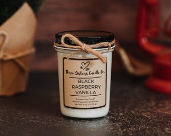 Black Raspberry Vanilla Homemade Blended Soy Candle - Etsy