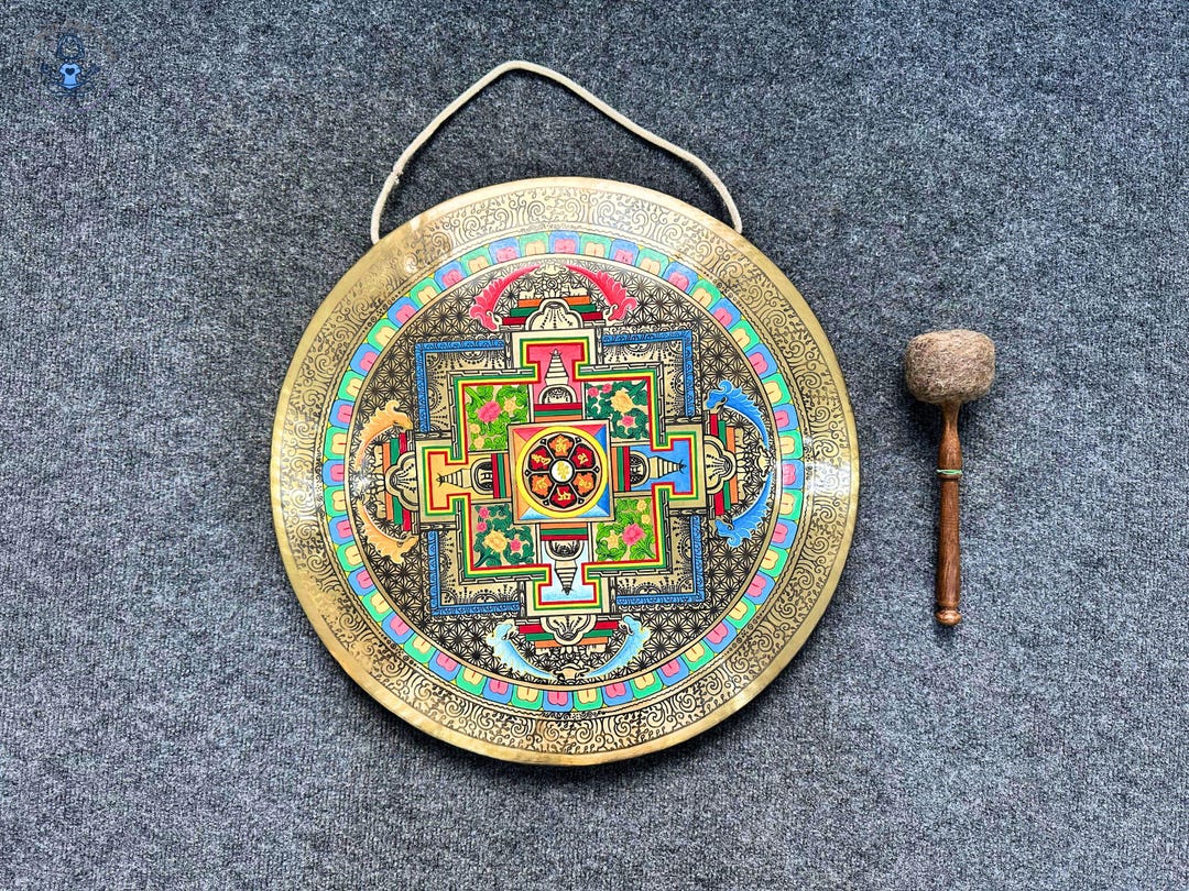 Handmade Sri Yantra Gong | Sacred Geometry Sound Healing Gong | 7 ...