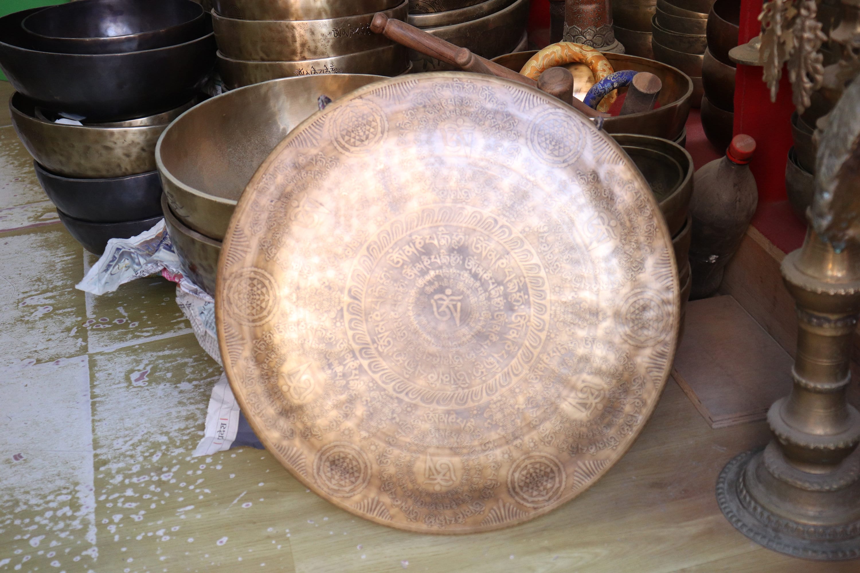 Tibetan Buddhist Prayer Gong Bells Brass Metal Gong Meditation, Yoga ...