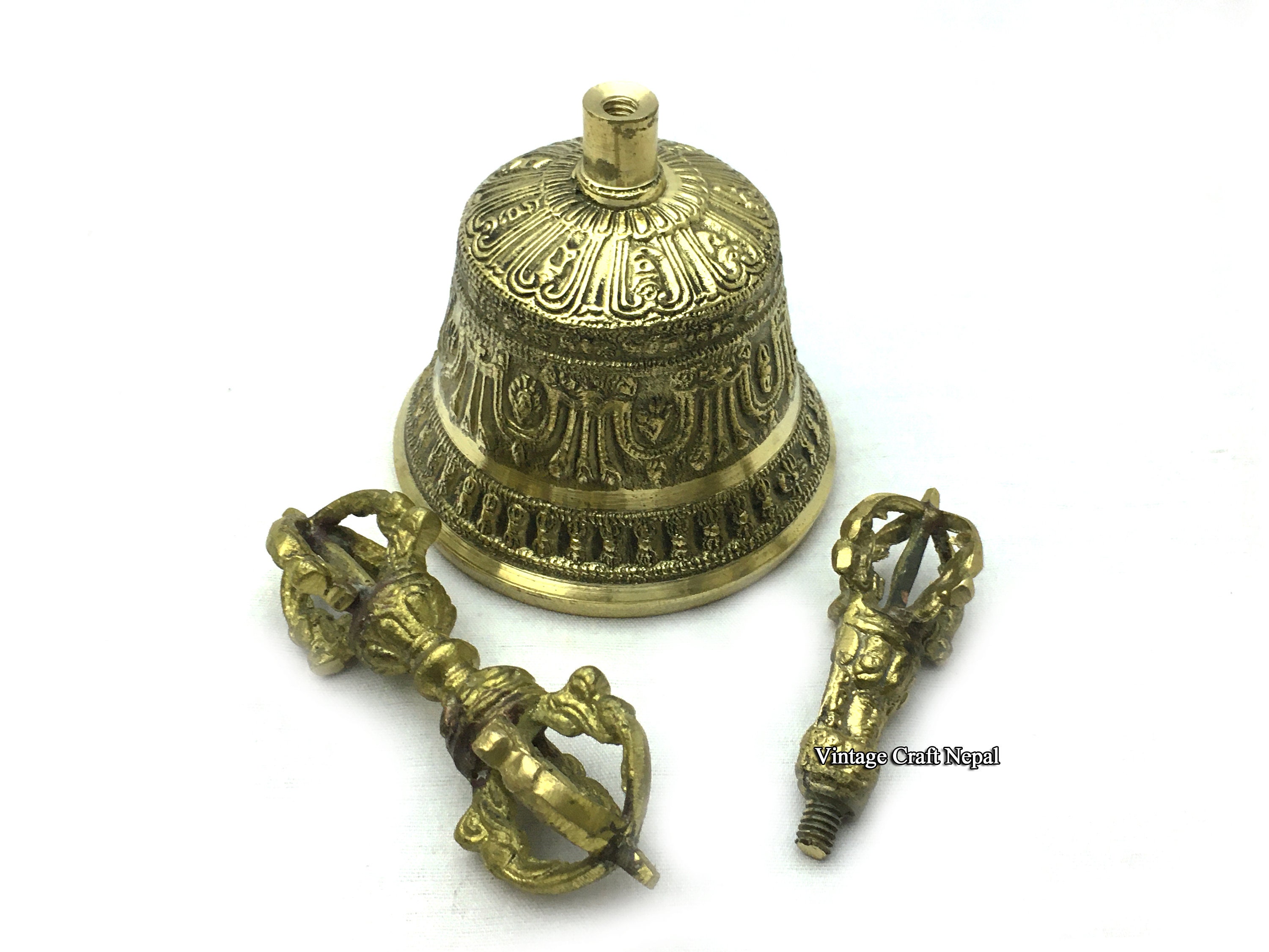 Tibetan Buddhist Prayer Bell and Dorge Handmade Bronze Bells - Etsy UK