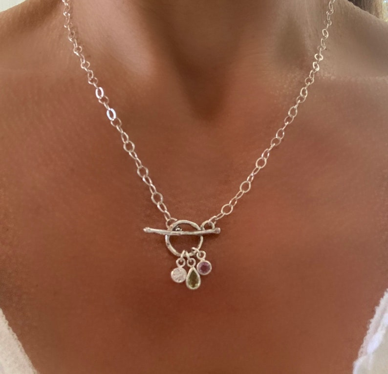 Solid Sterling Silver Necklace Toggle Clasp Front Closure With Etsy