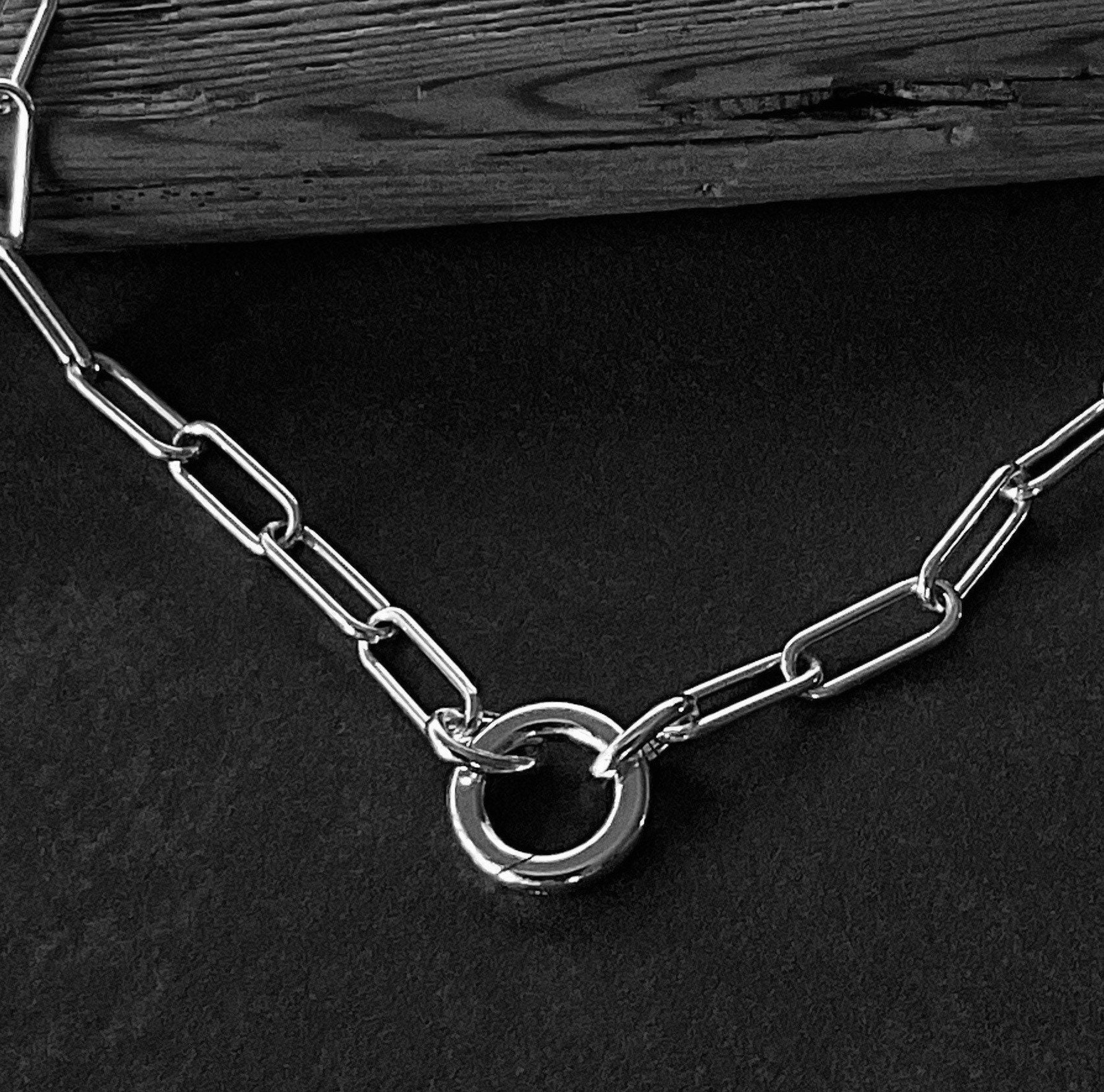 High Quality Solid 925 Sterling Silver Paperclip Necklace - Etsy