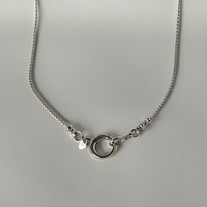 Solid Sterling Silver Box Chain Necklace Dainty 1.25mm Width Front ...