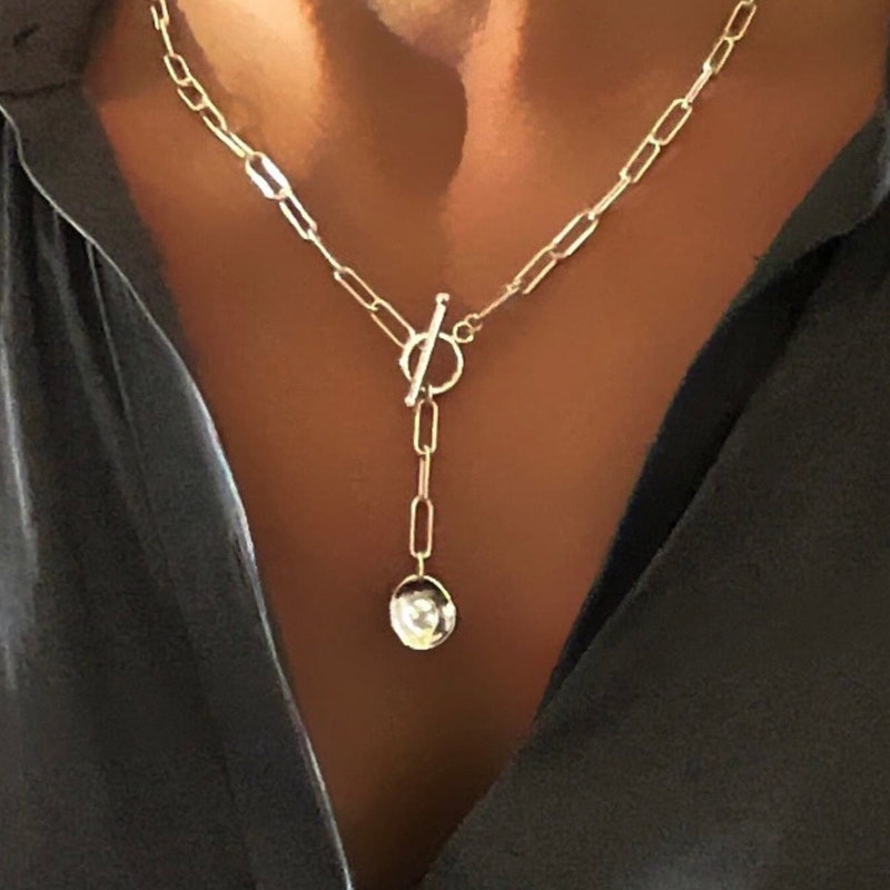 Silver Paperclip Necklace - Etsy