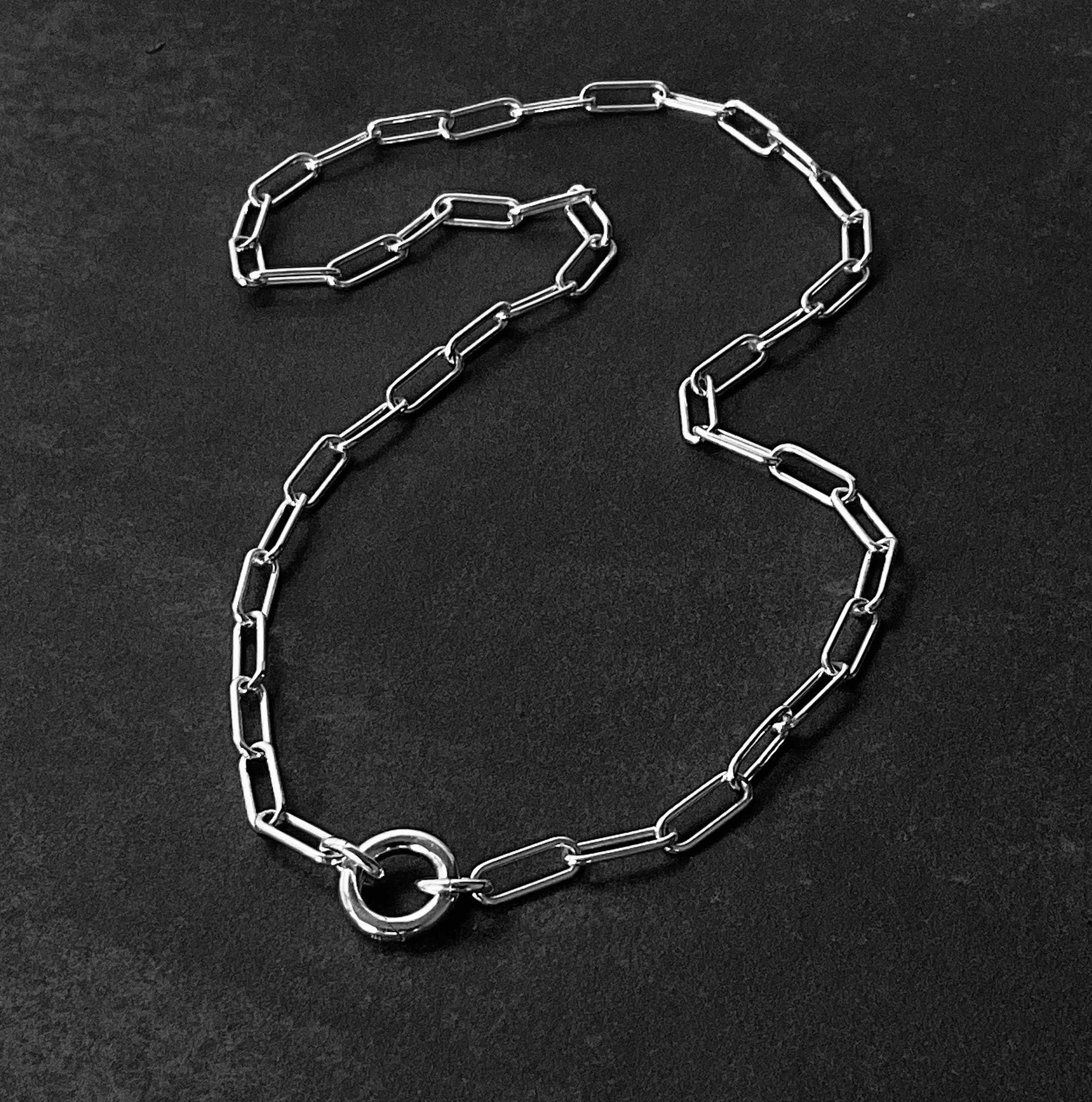 High Quality Solid 925 Sterling Silver Paperclip Necklace - Etsy
