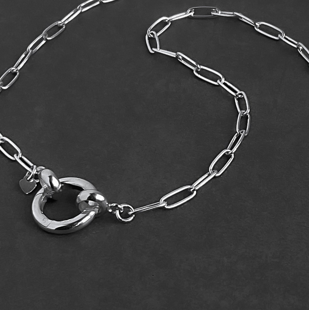 Solid Sterling Silver Paperclip Necklace 3mm Width Paperclip Chain ...