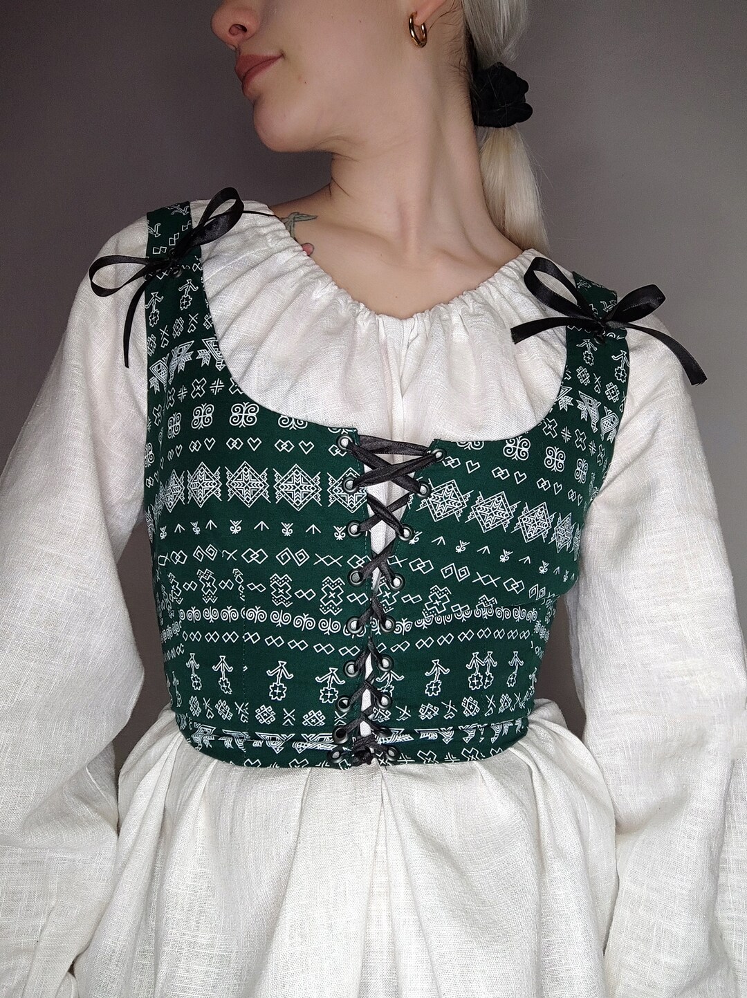 Folk Cotton Vest Cicmany | Cottagecore Vest | Slavic Inspired Folk Vest ...