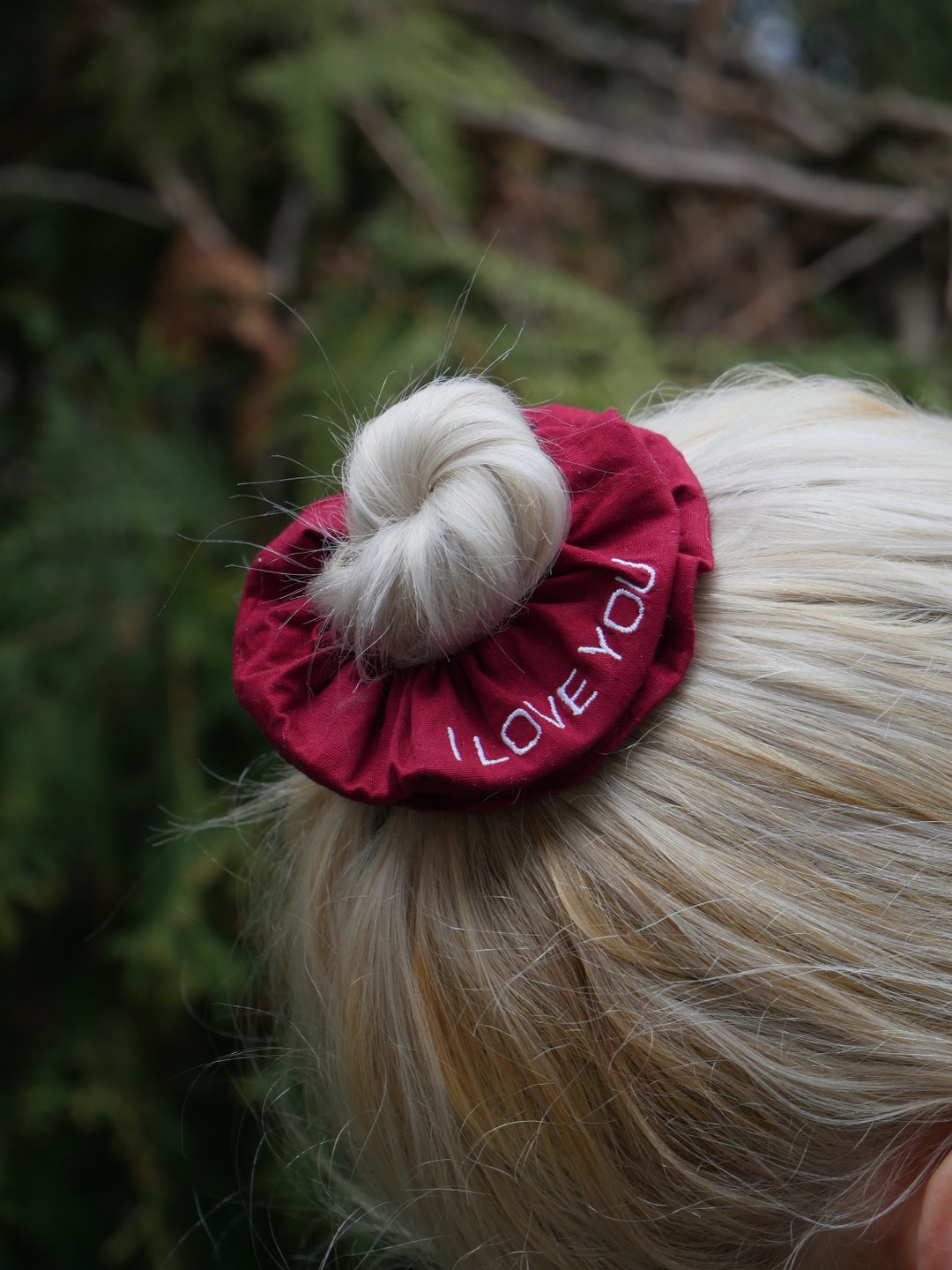 Personalized Hair Scrunchie With Embroidered Name or Text | Customized ...