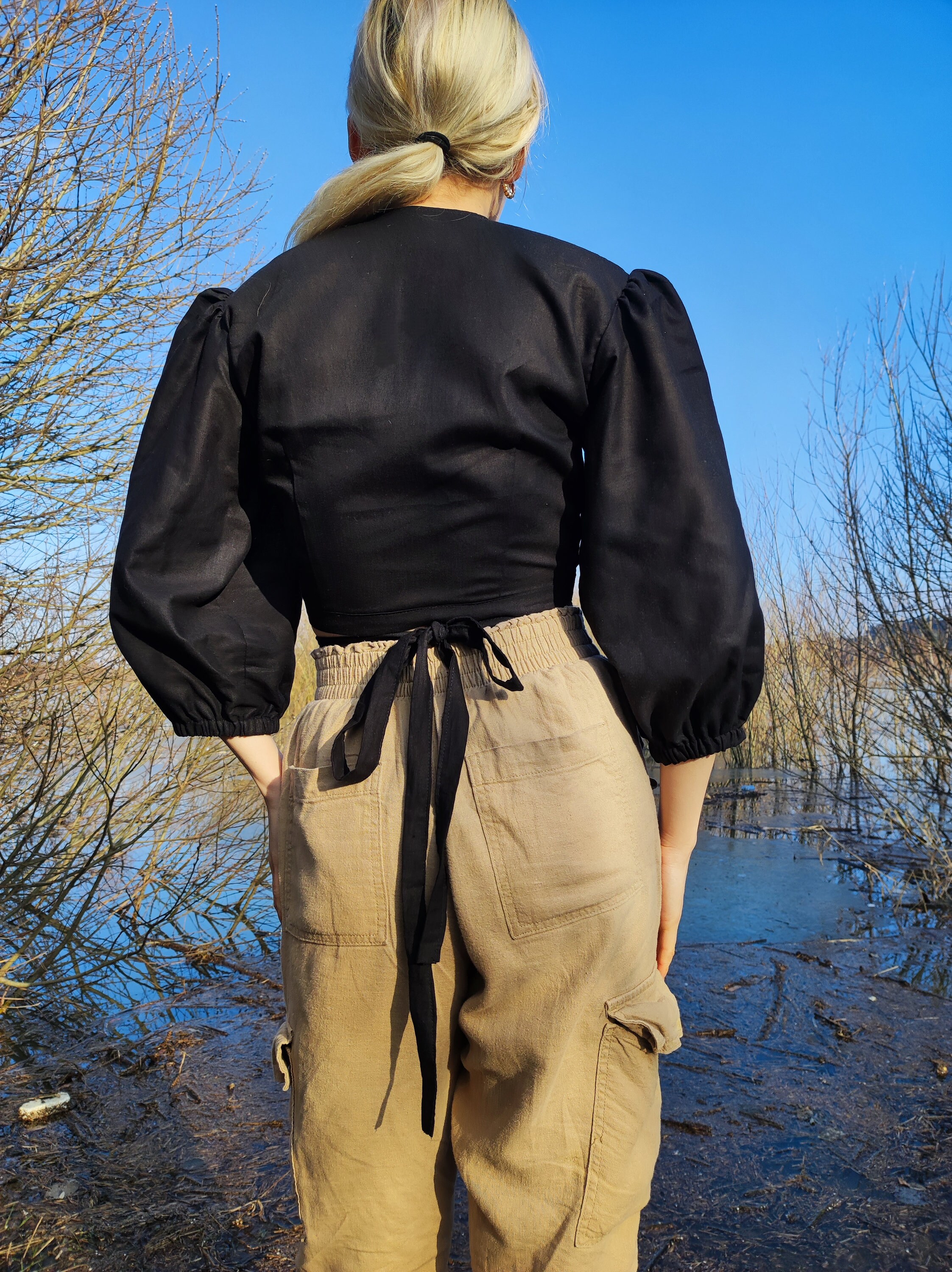 Linen Wrap Top 9 Colors Availbe Wrap Blouse Linen Crop - Etsy