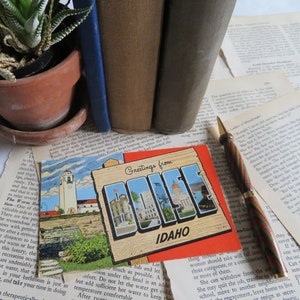 Vintage 1940's Postcard Linen Postcard Boise Idaho Postcard 5 Panel ...