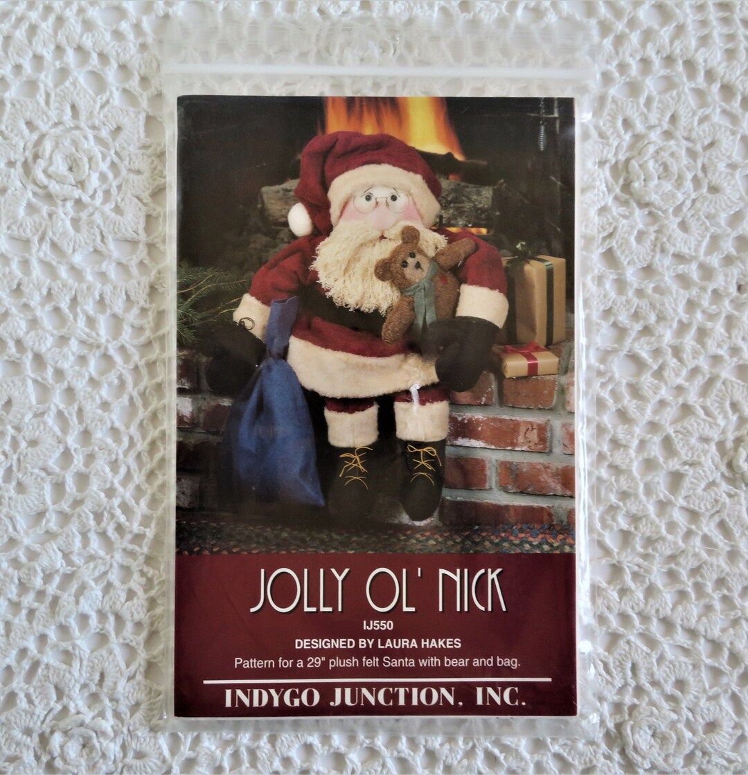 Jolly Ol' Nick Pattern Santa Claus Sewing Pattern 29 Plush Felt Santa ...