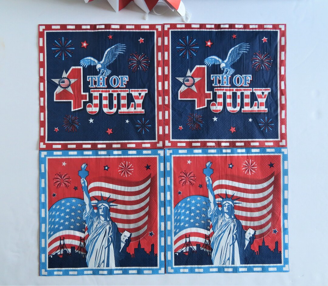Napkin Bundle 4th of July Napkin Bundle for Decoupage Patriotic Napkins ...