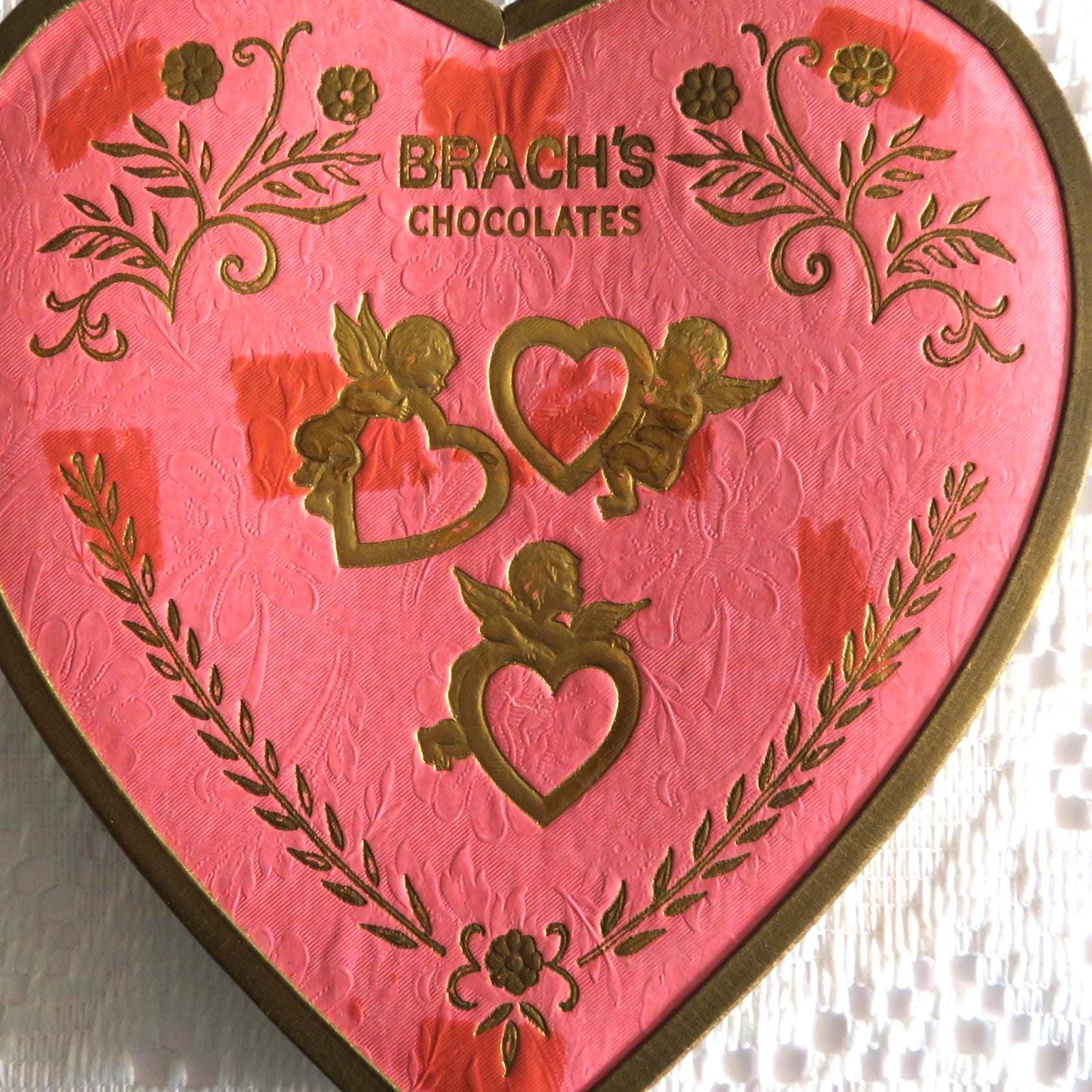 Vintage Brach's Heart-shaped Chocolate Box - Valentine's Day Candy ...