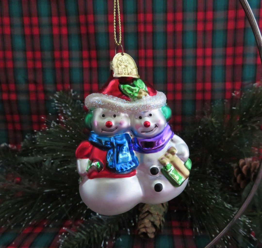 Thomas Pacconi Snowmen Couple Glass Christmas Ornament – 2002 ...