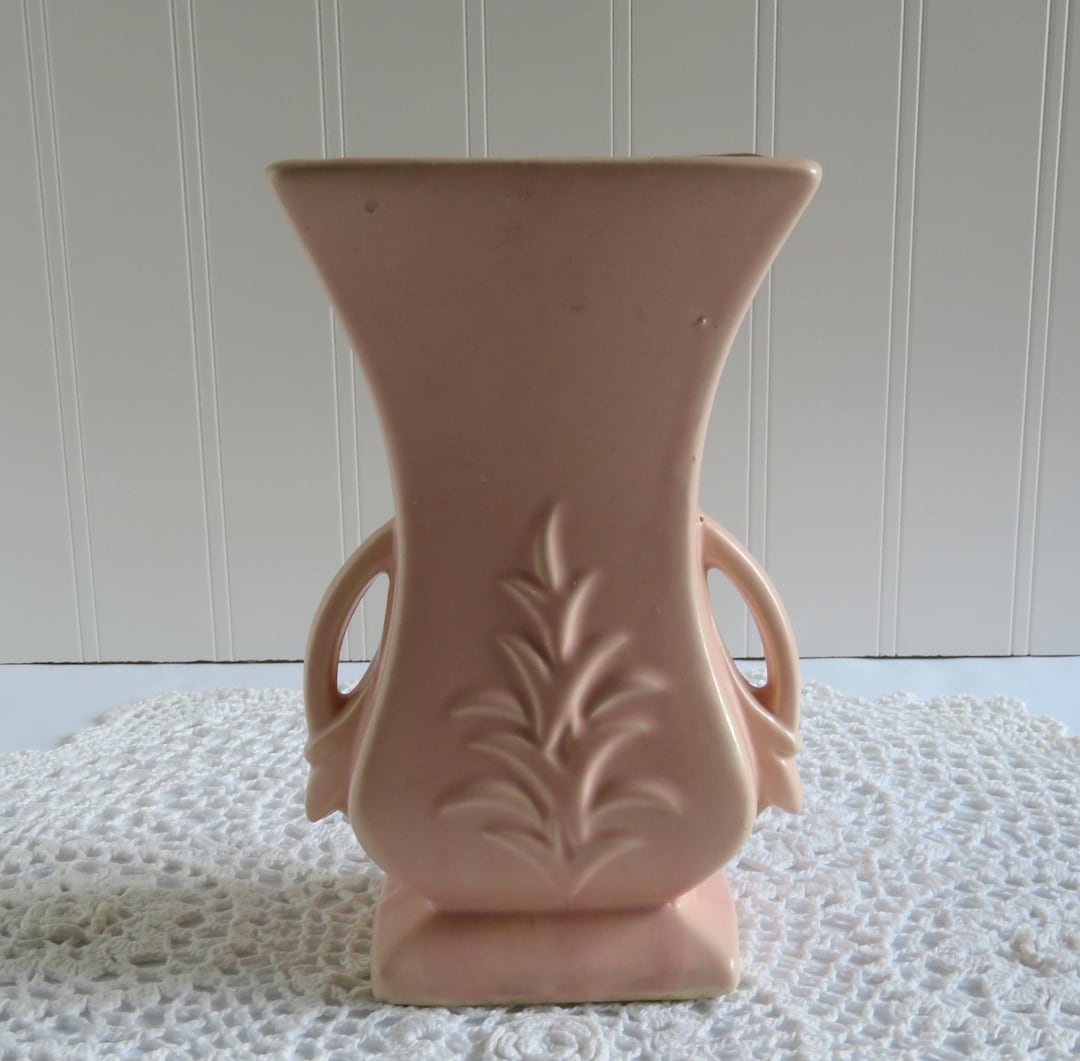 Pink Mccoy Pottery Vase - Mccoy Two Handled Vase -mccoy Blush Pink ...