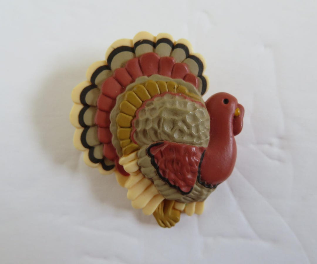 Vintage Thanksgiving Pin - Hallmark Cards - Tom Turkey Pinback Brooch ...