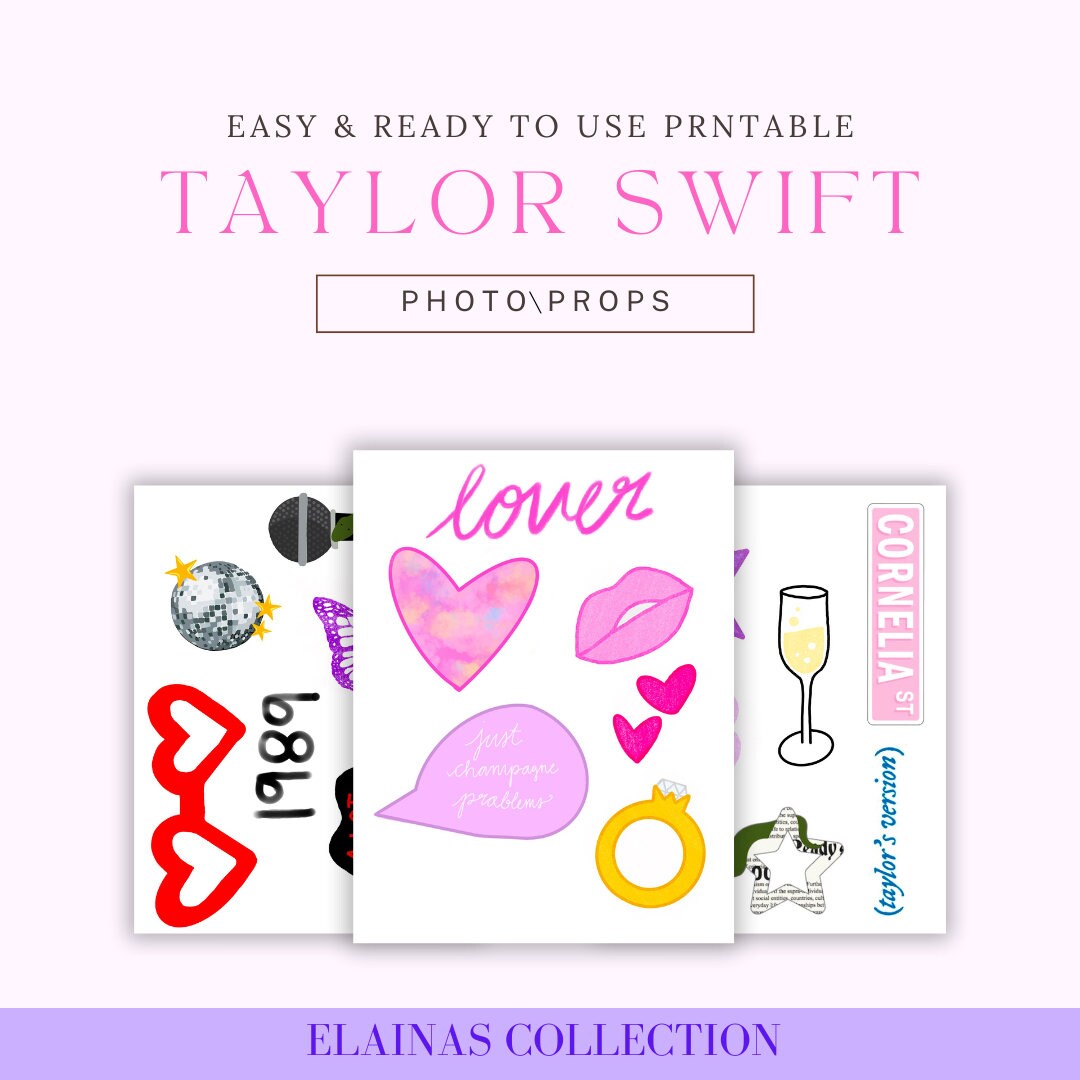 Taylor Swift Party Props Instant Download Printable Photo Booth ...