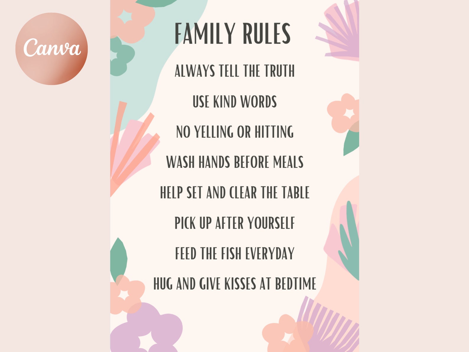 Chore Chart, Kids Chore Chart, Kids Chore Chart Printable, Printable ...