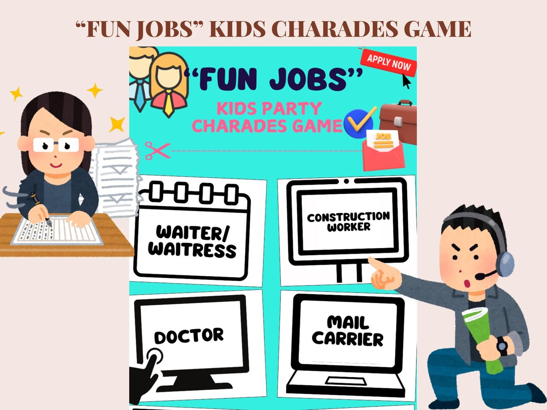 Kids Charades Game: Fun Jobs Party Game (printable) - Etsy