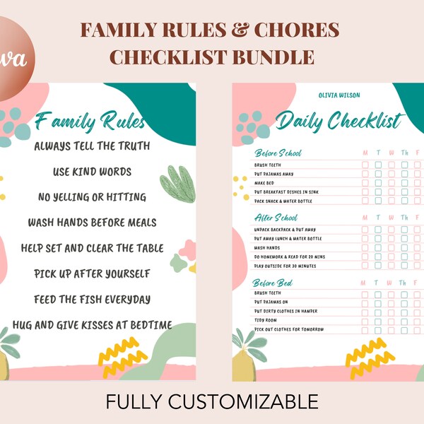 Family Rules Poster - Etsy