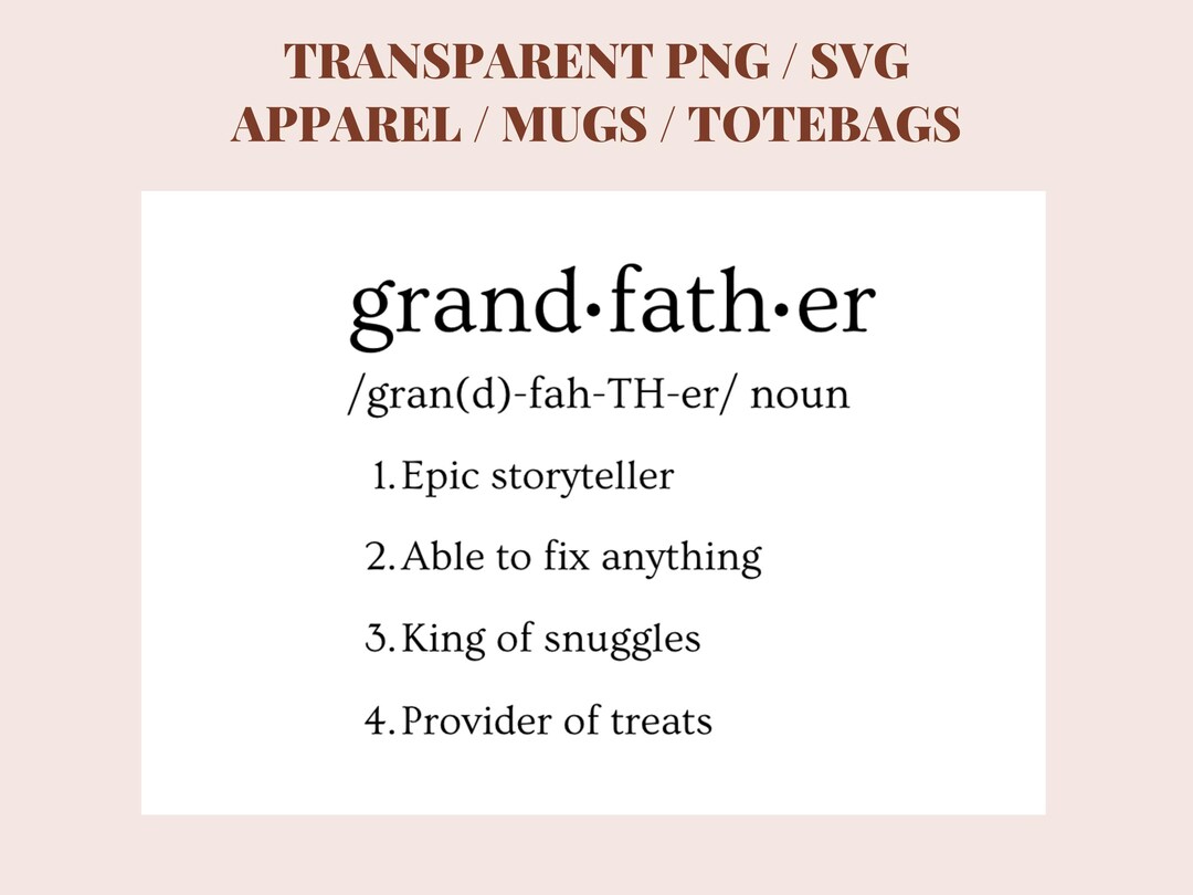 Grandfather Definition PNG SVG: Funny Grandpa Gift (digital Download ...