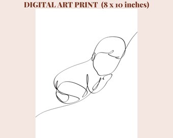 Mother Holding a Baby Print Printable Nursery Line Art - Etsy