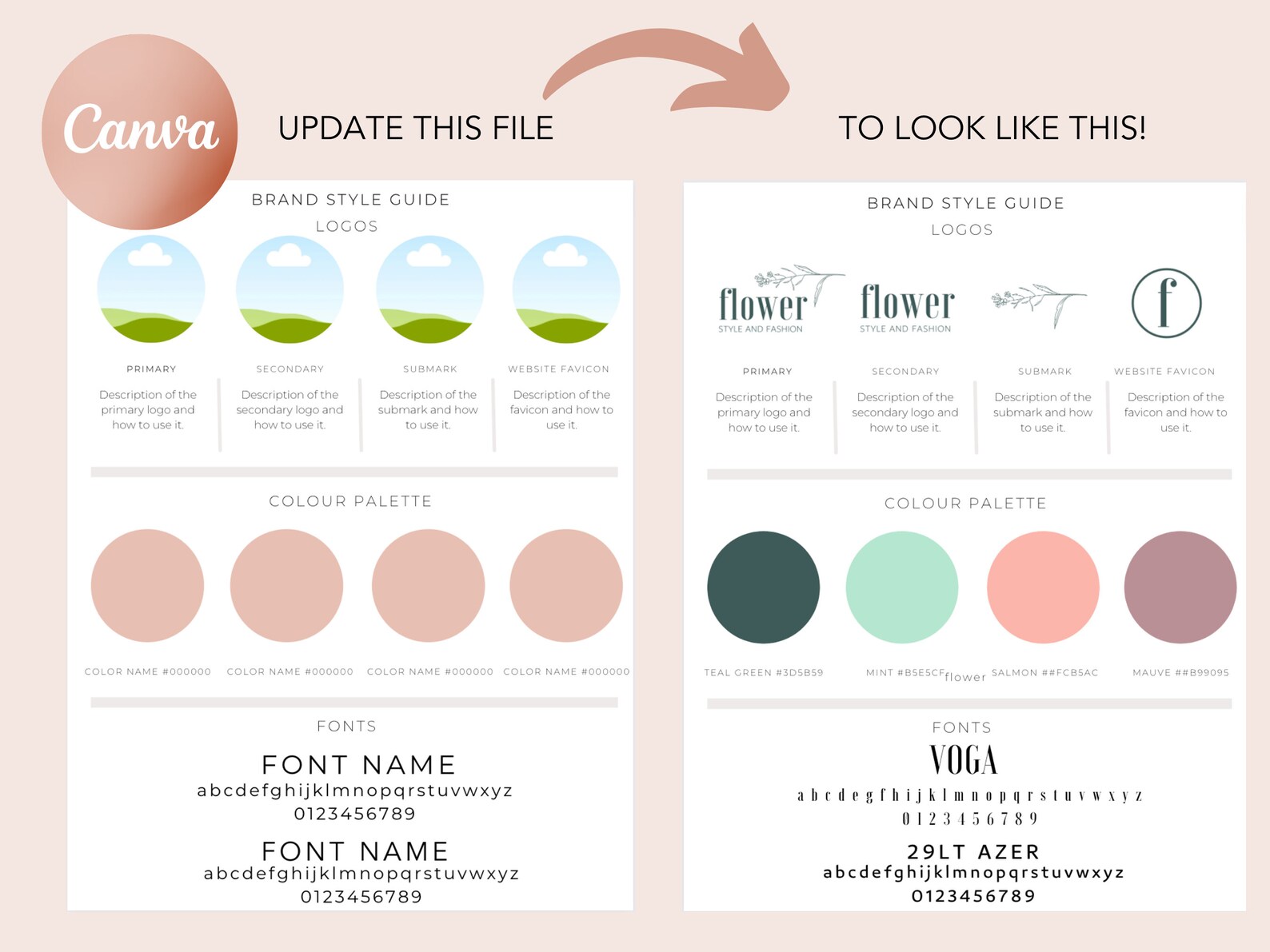 Brand Style Guide Template, Canva Style Guide Template, Canva Style ...