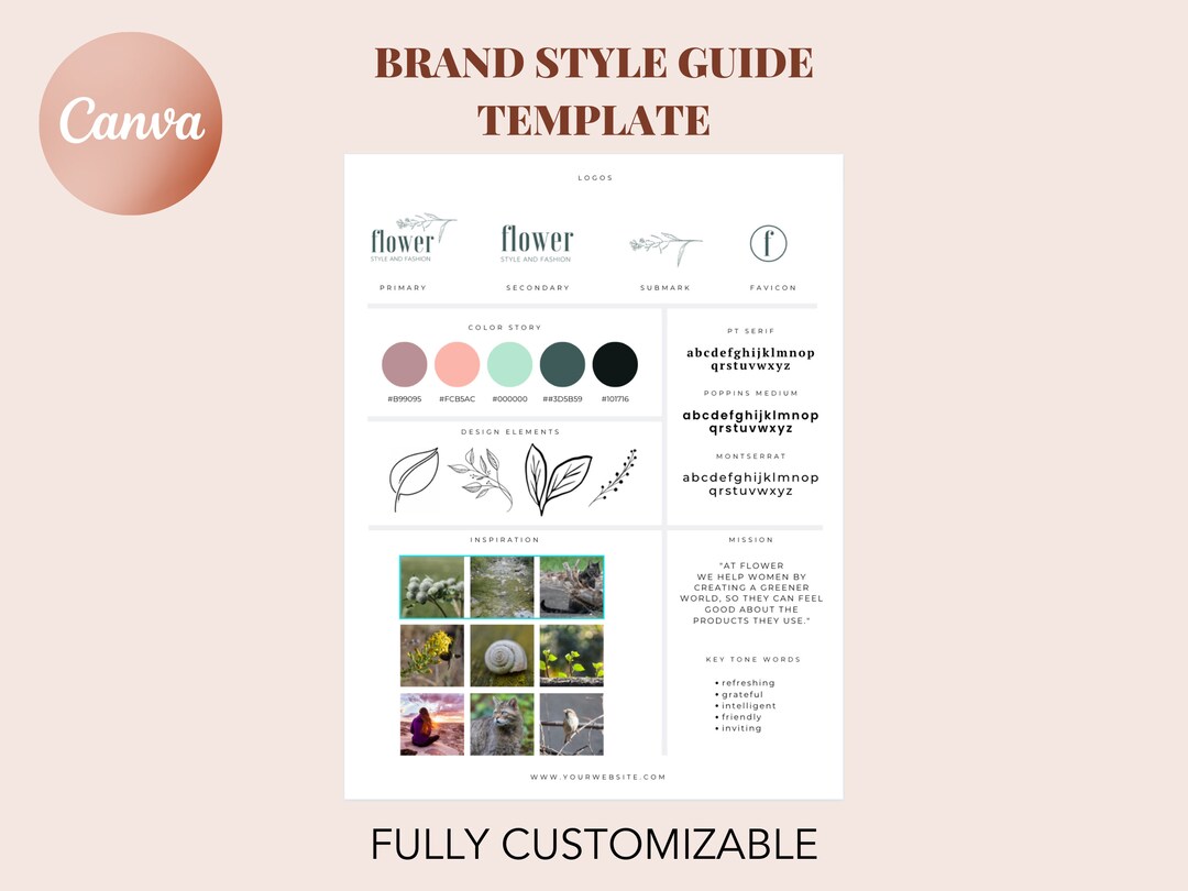 Brand Style Guide Template, Canva Style Guide Template, Canva Style ...