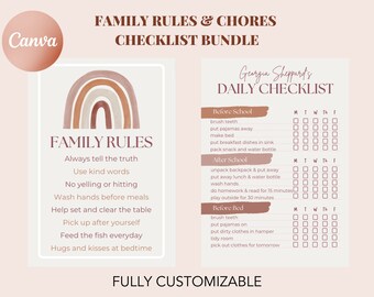 Chore Chart, Kids Chore Chart, Kids Chore Chart Printable, Printable ...