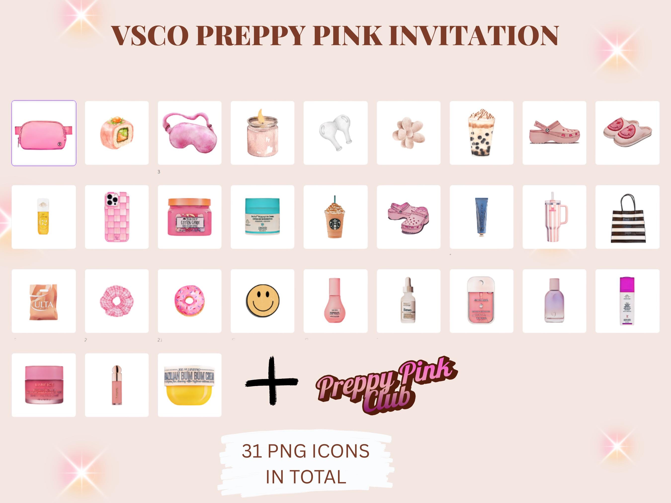 Preppy Pink Cub Clip Art Set, Aesthetic Girl, VSCO Girls, Preppy ...