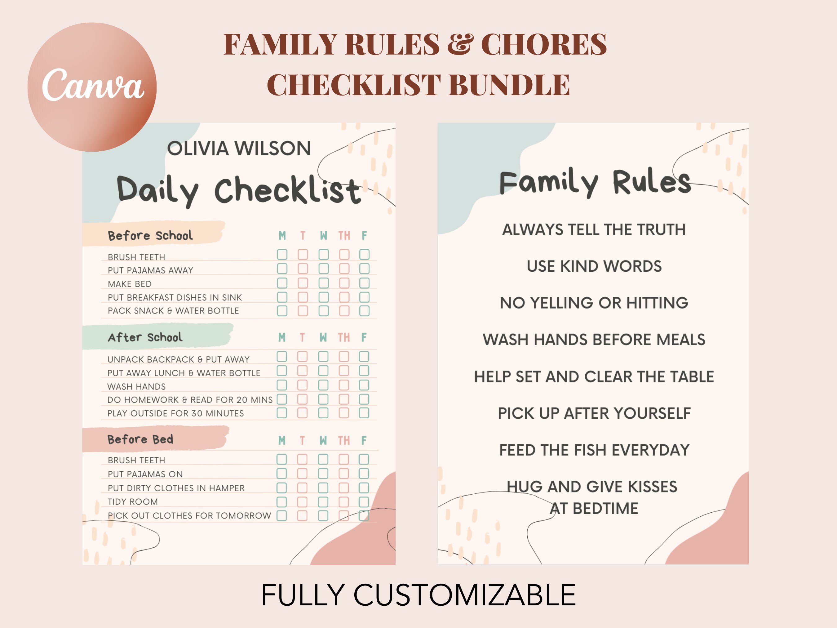 Chore Chart, Kids Chore Chart, Kids Chore Chart Printable, Printable ...