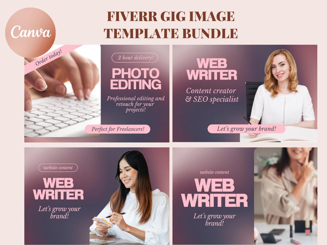Fiverr, Fiverr Template, Fiverr Gig Image, Template Pack, Fiverr ...