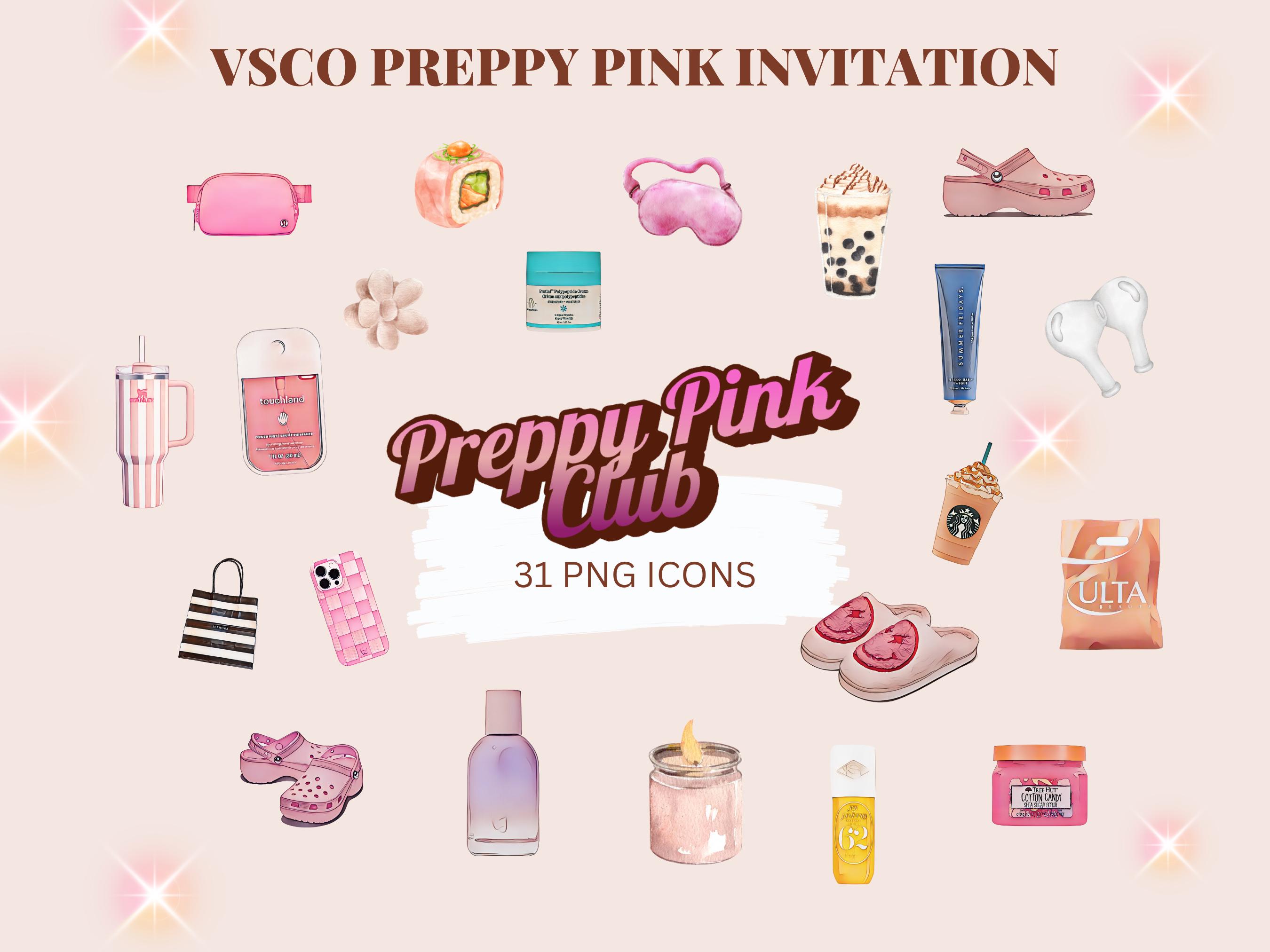 Preppy Pink Cub Clip Art Set, Aesthetic Girl, VSCO Girls, Preppy ...