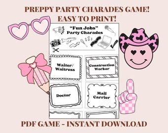 Fun Jobs Charades Game: Printable Party Game for Tweens (PDF) - Etsy