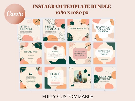 Abstract Shapes Instagram Template Pack Abstract Blobs | Etsy