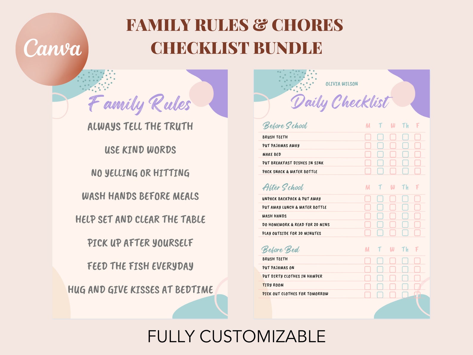 Chore Chart, Kids Chore Chart, Kids Chore Chart Printable, Printable ...