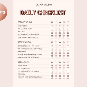 Chore Chart, Kids Chore Tracker, Kids Chore Chart Printable, Printable ...