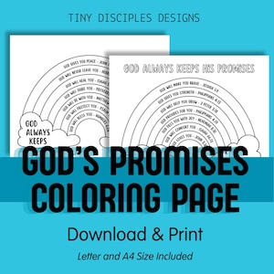 Promises of God Printable Craft, Rainbow Craft, Bible Study Printable ...