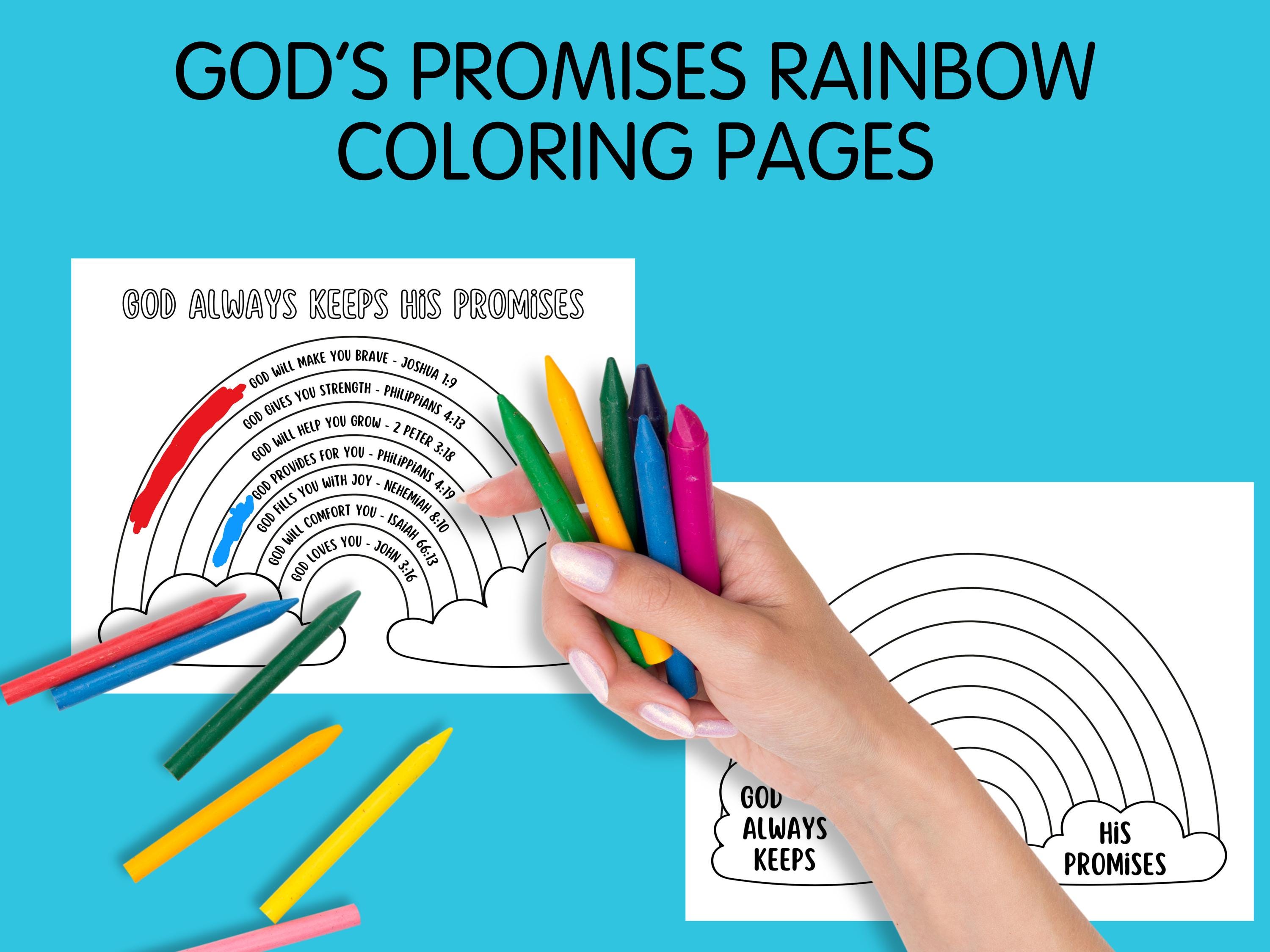 Promises of God Printable Craft, Rainbow Craft, Bible Study Printable ...