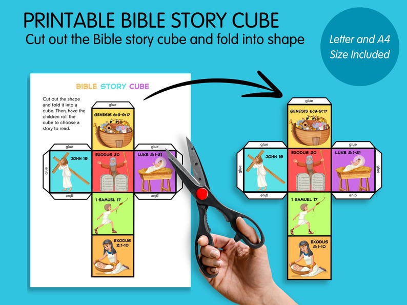 Bible Story Cube Printable, Printable Bible Paper Craft for Children ...