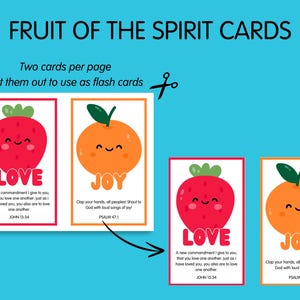 Fruit of the Spirit Printable Flash Cards, Bible Study Printable ...